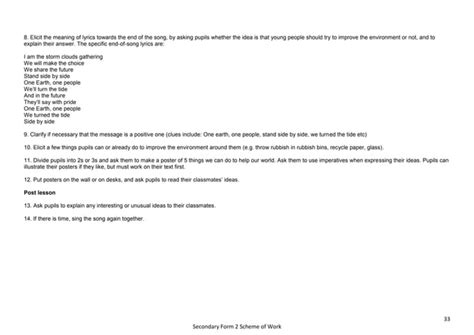 Scheme Of Work English Form 2 PDF Secondary Education Education