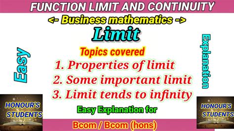 3 Limit Function Limit And Continuity Business Mathematics