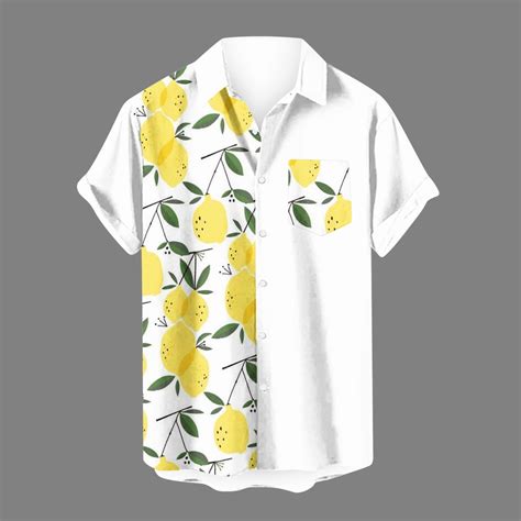 Poteti Shirts For Men Hawaiian Beach Casual Short Sleeve Tropical