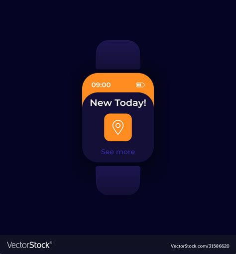 New Today Smartwatch Interface Template Royalty Free Vector