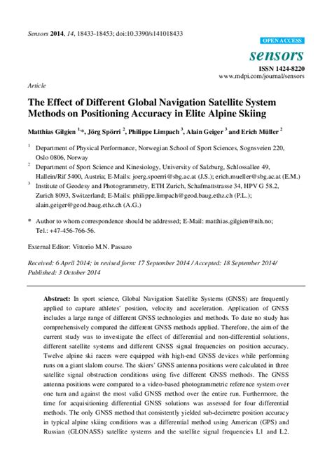 Pdf The Effect Of Different Global Navigation Satellite System