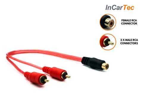 Rca Female To Male Rca Phono Car Stereo Audio Adapter Y Cable Pack Incartec