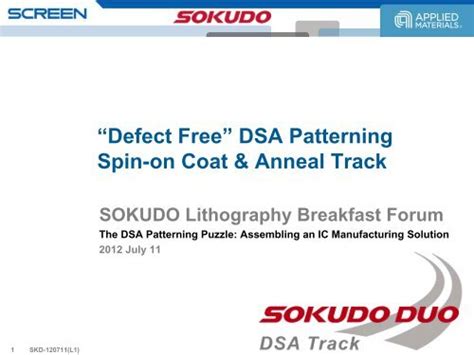 Directed Self Assembly Dsa Sokudo