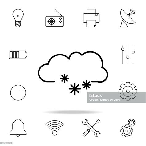 눈송이 아이콘이 클라우드 간단한 아이콘의 자세한 설정 합니다 프리미엄 그래픽 디자인입니다 웹사이트 웹 디자인 모바일 응용 프로그램 모음 아이콘 중 하나 0명에 대한 스톡