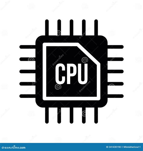 Cpu Vector Icon Isolated On White Background Stock Vector