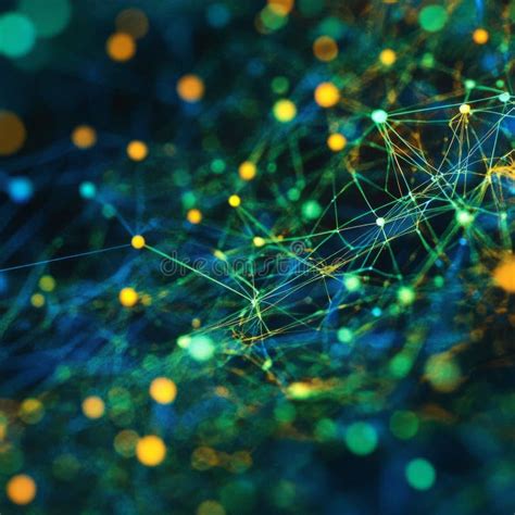 Dynamic Network Connections Displayed In Vibrant Colors With Illuminated Nodes And