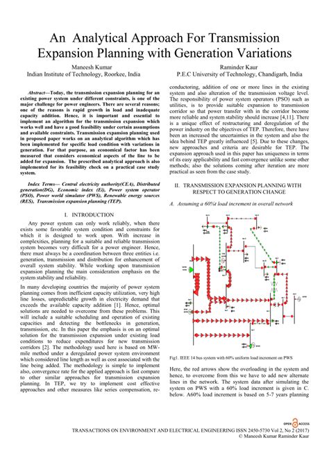 Pdf An Analytical Approach For Transmission Expansion Planning With