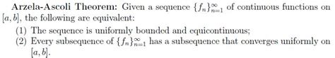 Solved Arzela Ascoli Theorem Given A Sequence N Of