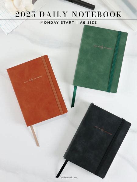2025 Daily Notebook A6 Size Creffectivepaper