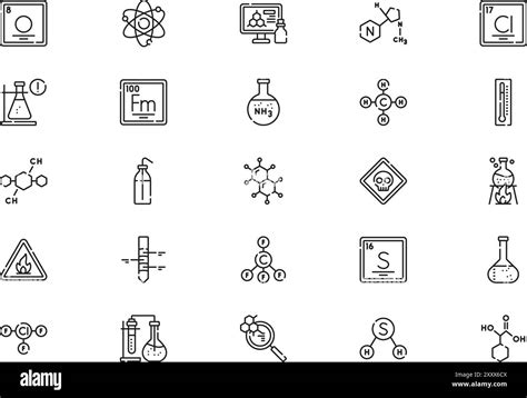 Chemistry Laboratory Icons Collection Is A Vector Illustration With