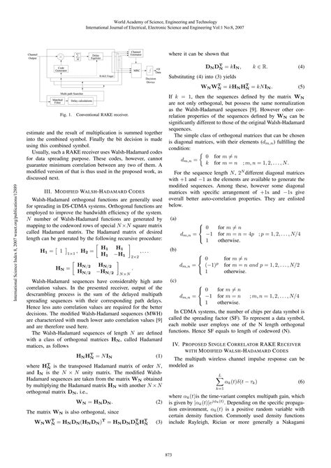 A Simplified Single Correlator Rake Receiver For Cdma Communications Pdf Computer Networking
