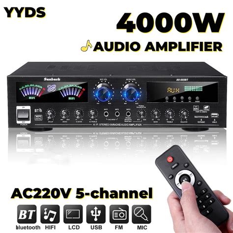 SUNBUCK 4000W 5 1 Home Aduio Amplifier Bluetooth Home Theater Power Amplifier Audio Stereo