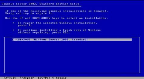 SysAdmino S E Diary Repairing Windows 2003 Server