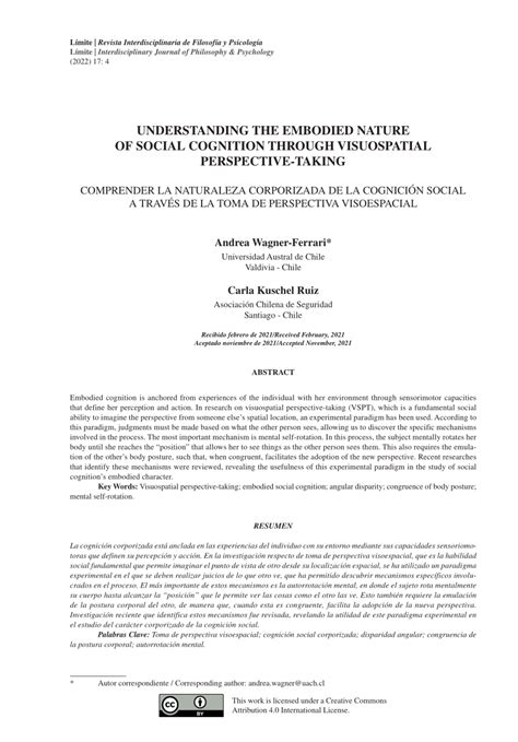 Pdf Understanding The Embodied Nature Of Social Cognition Through Visuospatial Perspective Taking