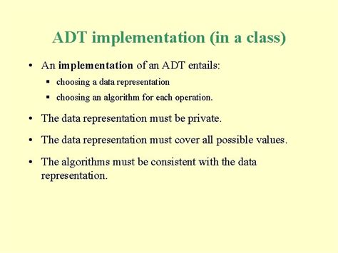 5 Abstract Data Types Data Types Values Operations