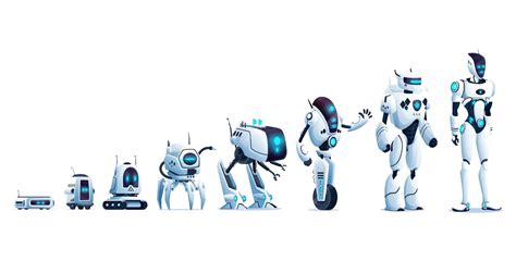 premium vector robots evolution artificial intelligence cyborgs