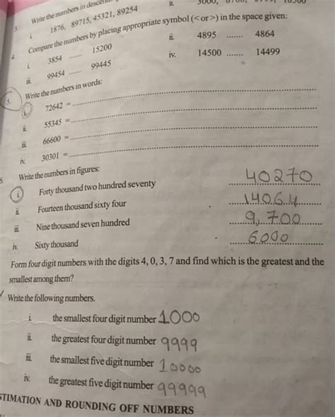 Compare The Numbers By Placing Appropriate Symbol In The Space Given