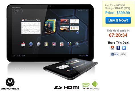 Deal Alert Motorola Xoom Wi Fi Gb For Off With Shipping From Saleaday