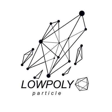 Premium Vector 3d Origami Abstract Mesh Object Vector Abstract Design Element Innovation