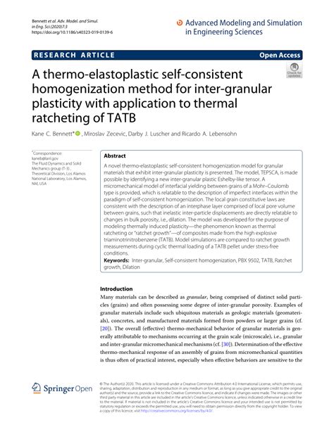 Pdf A Thermo Elastoplastic Self Consistent Homogenization Method For Inter Granular Plasticity
