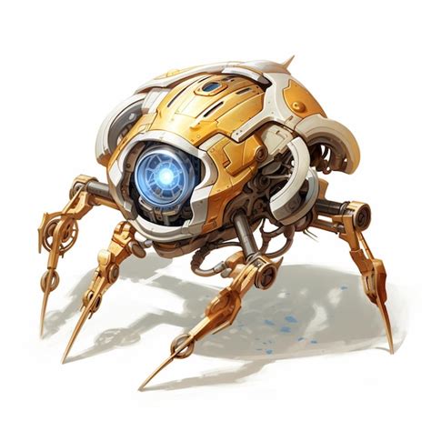 Premium Photo There Is A Robot Spider With A Blue Light On Its Head