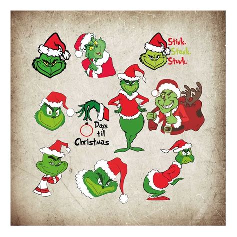 Christmas Face SVG Grinc SVG Cutting Image Cut File Chri Inspire Uplift