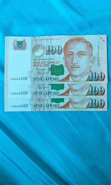 Nice Number Same Serial Number 100 Sgd Notes Banknotes Hobbies And Toys Memorabilia