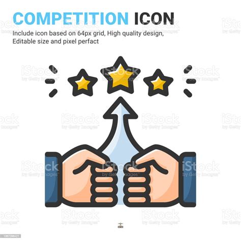 흰색 배경에 격리 된 윤곽선 색상 스타일이있는 경쟁 아이콘 벡터입니다 벡터 일러스트 라이벌 비즈니스 금융 산업 회사 웹 및 프로젝트를 위한 라이벌 기호 기호 아이콘 개념