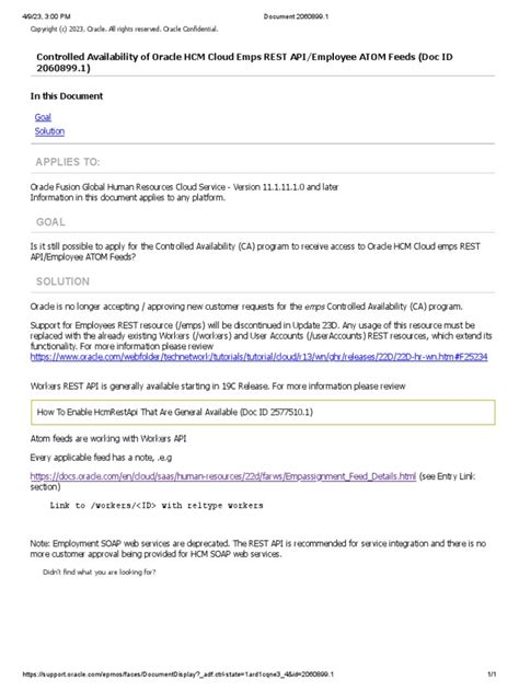 Controlled Availability Of Oracle Hcm Cloud Emps Rest Api Employee Atom