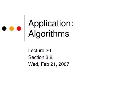 Ppt Application Algorithms Powerpoint Presentation Free Download