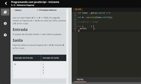 Programando JavaScript Iniciante 3 3 Números Ímpares Issue