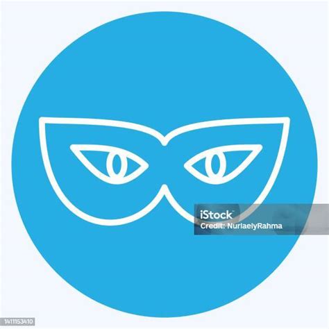 Mascarade Dicônes Convient Pour Le Symbole Dhalloween Style Yeux Bleus Conception Simple