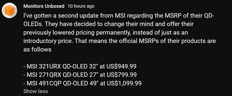 Incoming Msi Qd Oled Gaming Monitors Receive Permanent Price Cuts Techpowerup