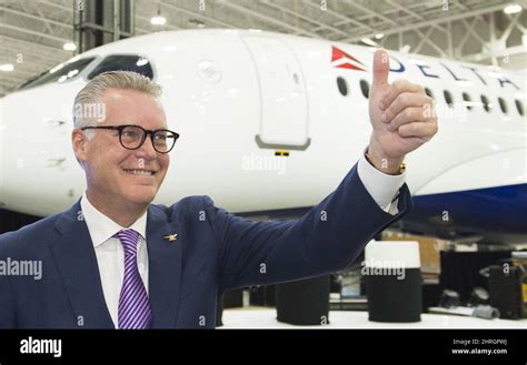 Delta Air Lines Ceo Ed Bastian Gives A Thumbs Up Following A Ceremony