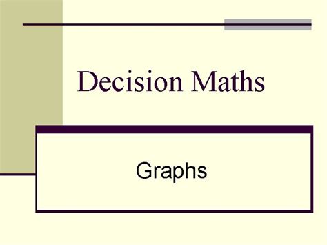 Decision Maths Graphs Graphs Wiltshire N A Graph