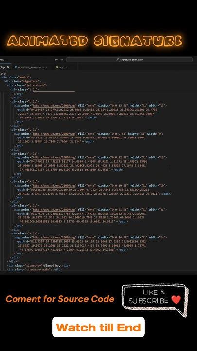 Signature Effect Css Html Coding Shorts Youtubeshorts Shortvideo Trending Code