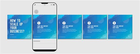 Set Of Carousel Post Template Editable Carousel Post Social Media Carousel Post For Business