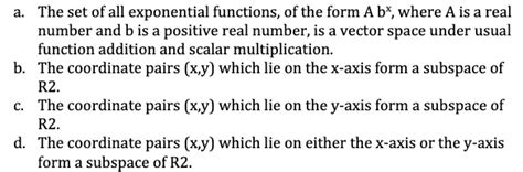 solved the set of all exponential functions of the form abx where a
