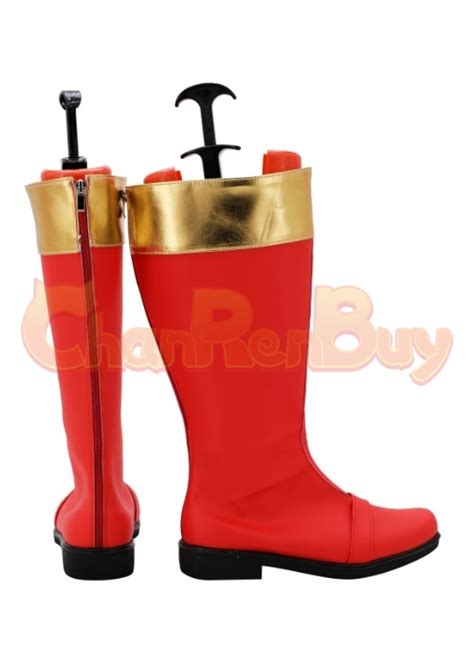 Aba Red Shoes Bakuryu Sentai Abaranger Cosplay Boots Chaorenbuy