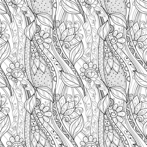 Seamless Monochrome Floral Pattern Stock Vector Illustration Of