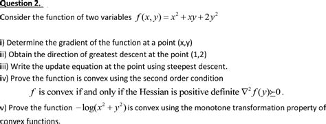 solved consider the function of two variables f x y x 2