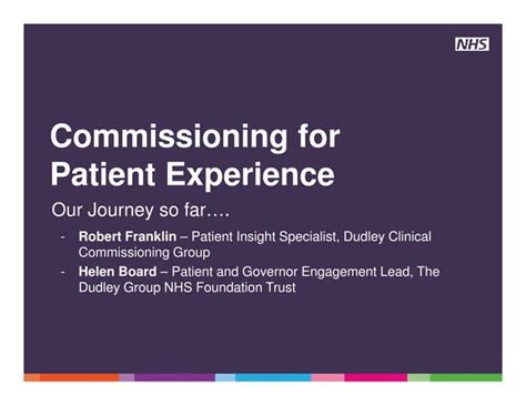 Dudley Clinical Commissioning Group Integrated Patient Experience
