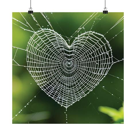 Heart Web Matte Poster Print Cobweb Art Spiderweb Photo Etsy In