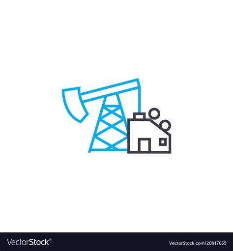 Oil Production Linear Icon Concept Royalty Free Vector Image