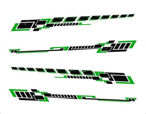 자동차 트럭 미니 버스 용 비닐 스티커 세트 데칼 오토바이 레이싱 차량 그래픽 키트 수정 프리미엄 벡터