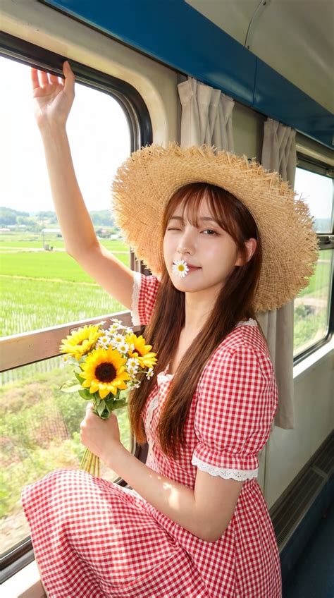 Golden Fields Outside Summer Caught Inside The Train A Wink A Straw