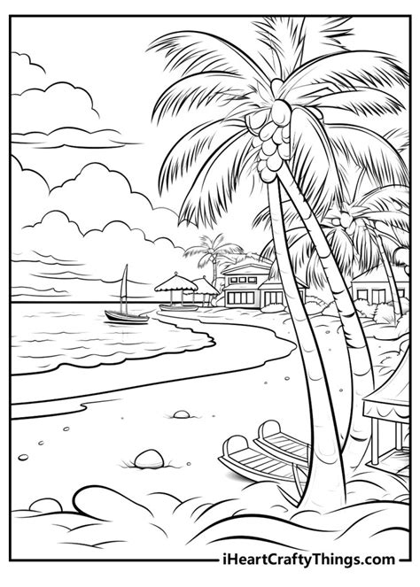 Detailed Beach Coloring Pages