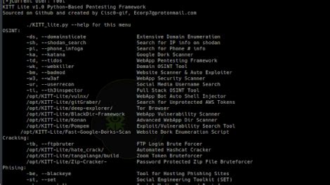 KITT Lite Python Based Pentesting CLI Tool PentestTools