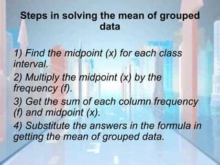 Mean Of Grouped Data Pptx