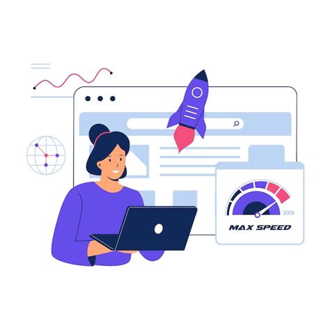 Premium Vector Website Loading Optimization Page Speed Illustration